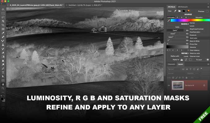 Free luminosity masking panel for Photoshop - ARCPanel